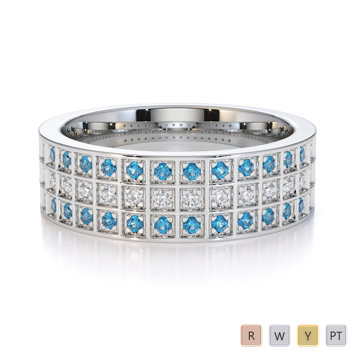Blue Topaz Eternity Rings
